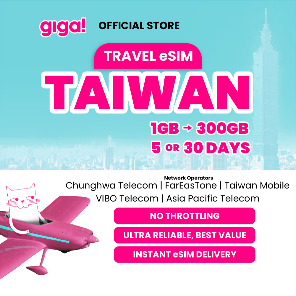 giga! Taiwan Travel eSIM 1GB - 300GB | 5 - 30 Days | Shopee Singapore