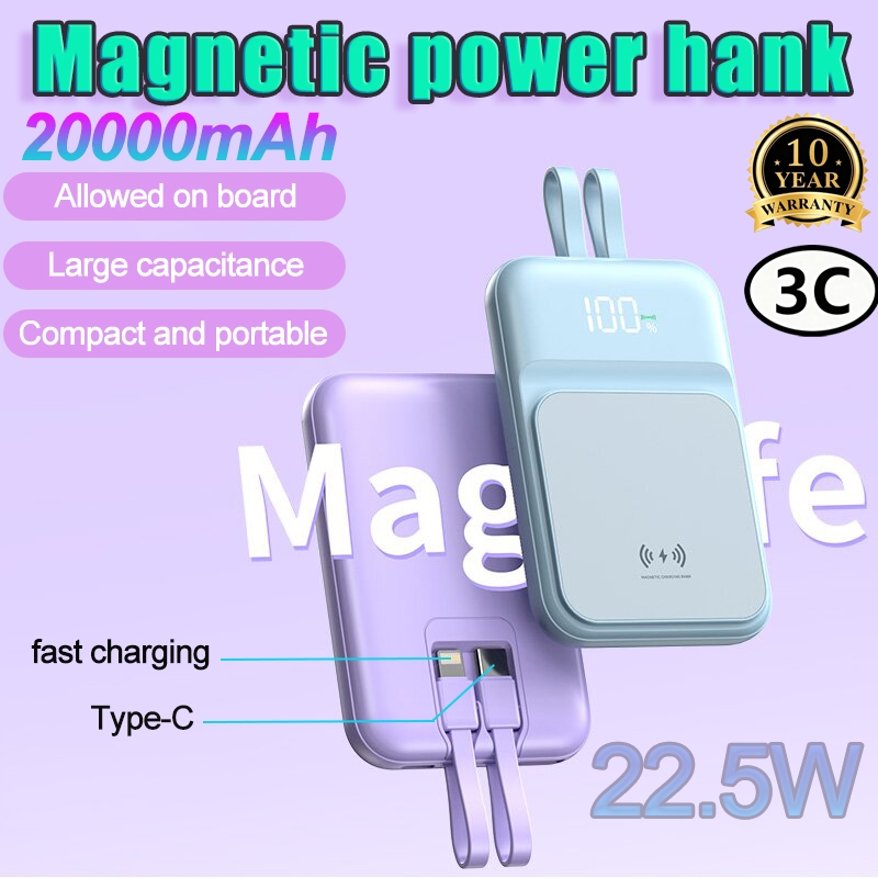 【3C Certification 】Magnetic 3C Powerbank 20000mAh Wireless Powerbank ...