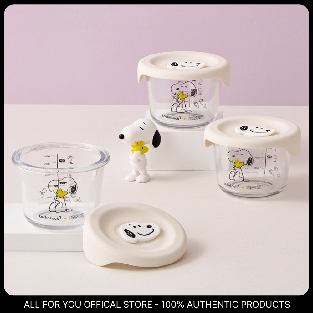 [LOCKNLOCK X PEANUTS] Little Luv Snoopy Baby Food Glass Container 260ml ...
