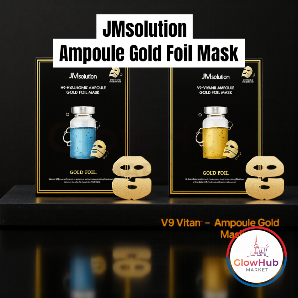 JMsolution Ampoule Gold Foil Mask H9 Hyaluronic / V9 Vitamin – moisture ...