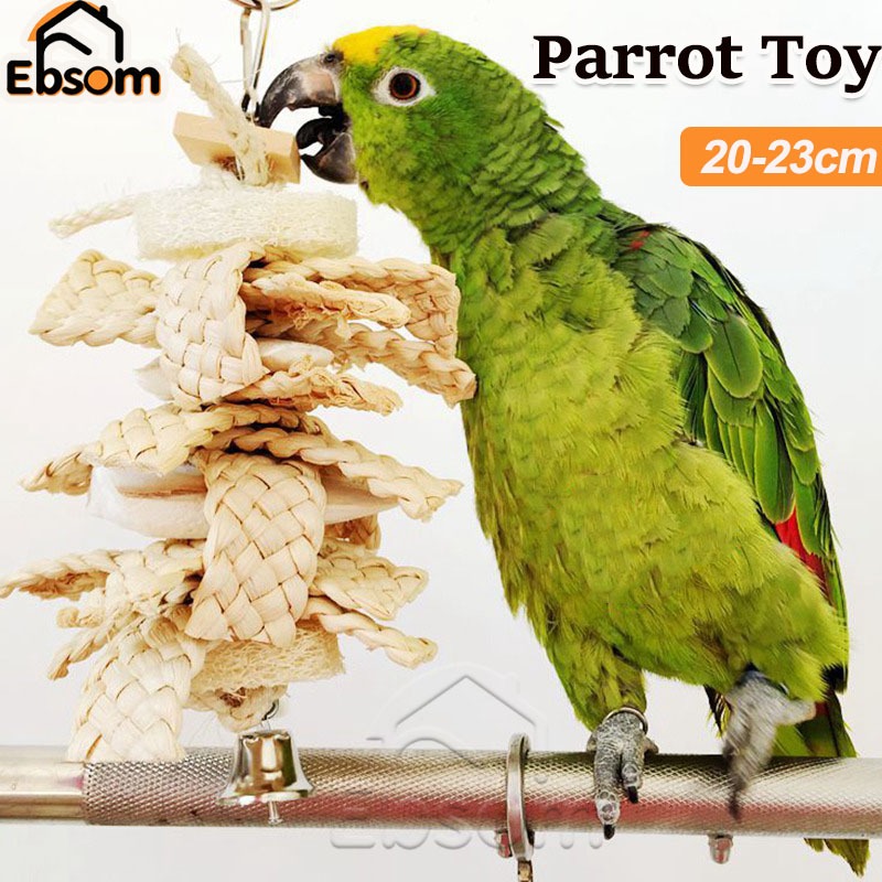 【SG】Parrot Toys Bird Toys Parrot Chewing Toy Cuttlebone Grass Loofah ...
