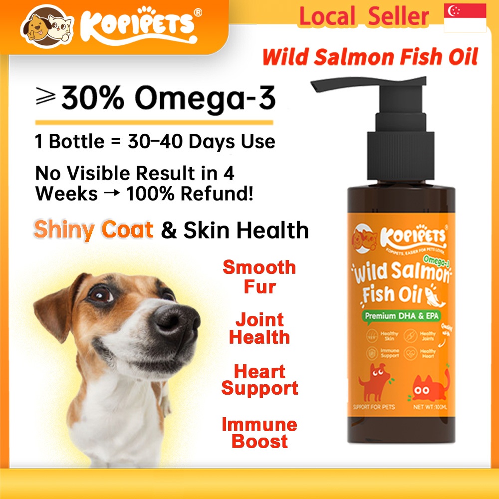 Kopipets Wild Salmon Fish Oil for Cats Dog Shiny Coat Skin reduce ...