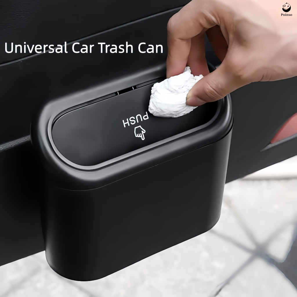 [SG]Car Trash Can with Lid Mini Auto Dustbin Garbage Organizer ...