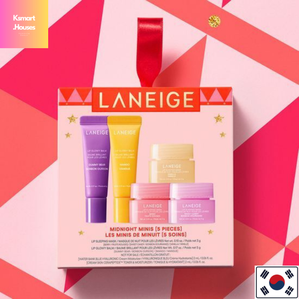 Laneige Midnight Minis 5-piece set (Sleeping Mask Berry 3g + Vanilla 3g ...