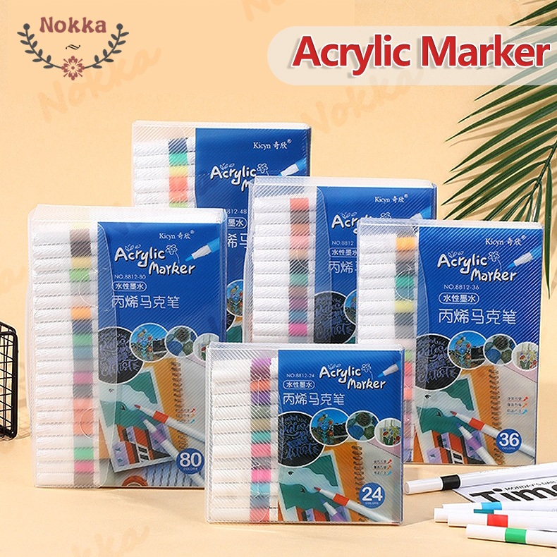 【SG】12/24/36 Acrylic Marker Pen Color Marker Set Safe Non-Toxic ...