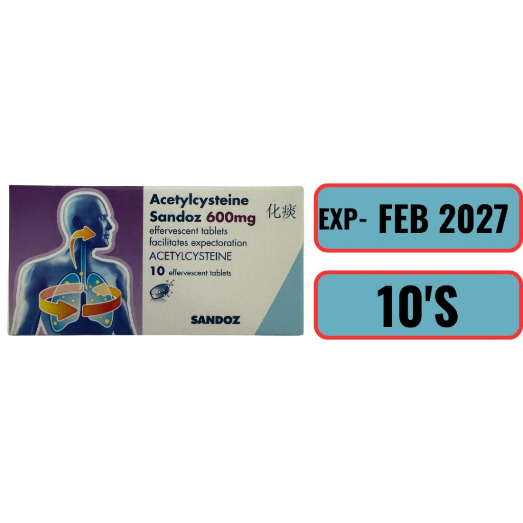 Sandoz Effervescent Tablet 600mg 10s – Fast Relief for Phlegm, Cough ...