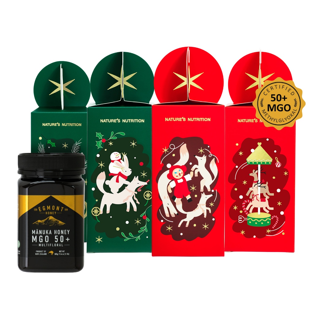 Egmont MGO 50+ Manuka Honey Christmas Gift Box 500g x 4 (2025 edition ...