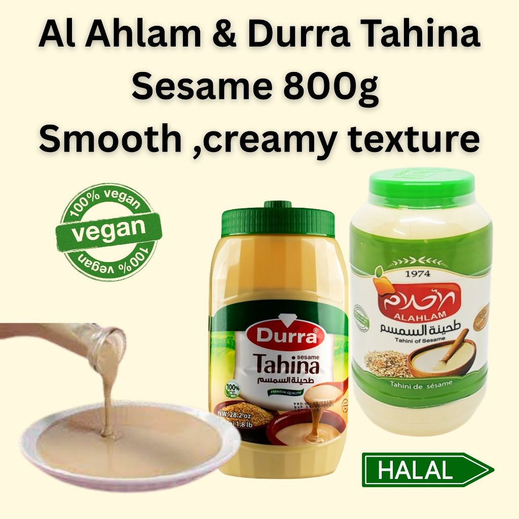Durra & Al Ahlam Tahini Paste 800g | Premium Middle Eastern Tahini for ...
