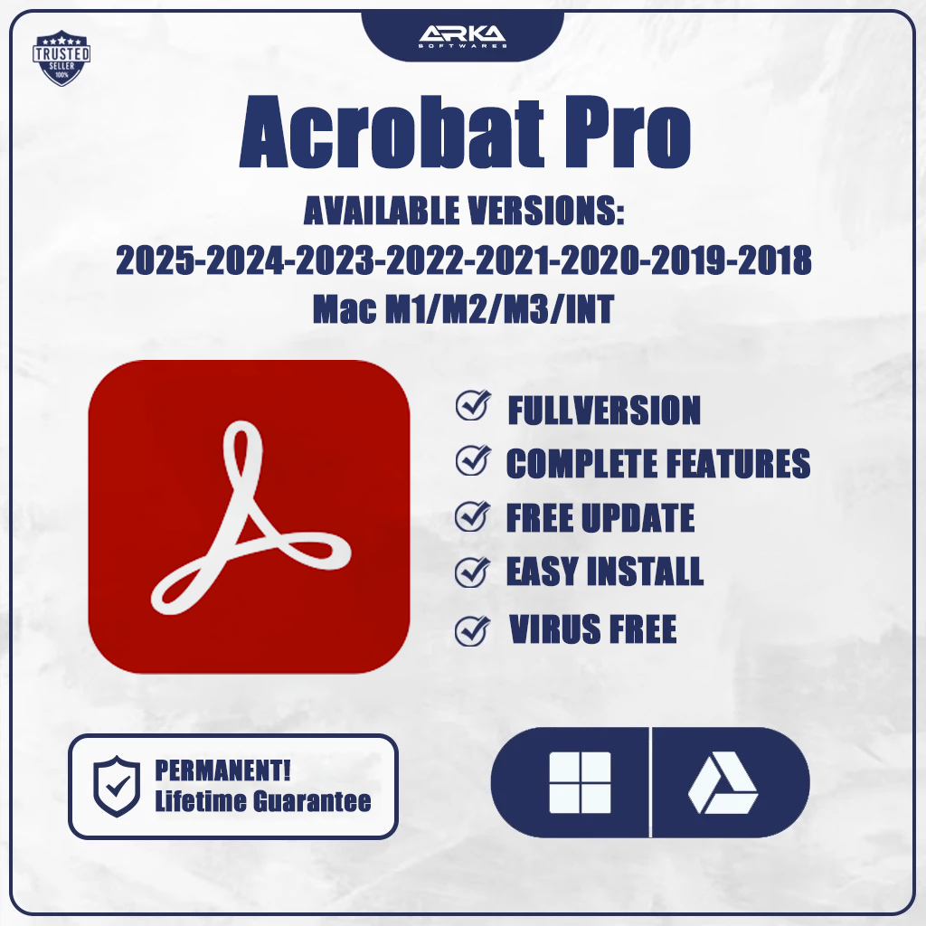 【Lifetime】 PDF Acrobat Pro Supports Windows/Mac/M1 M2 M3 Intel Lifetime ...