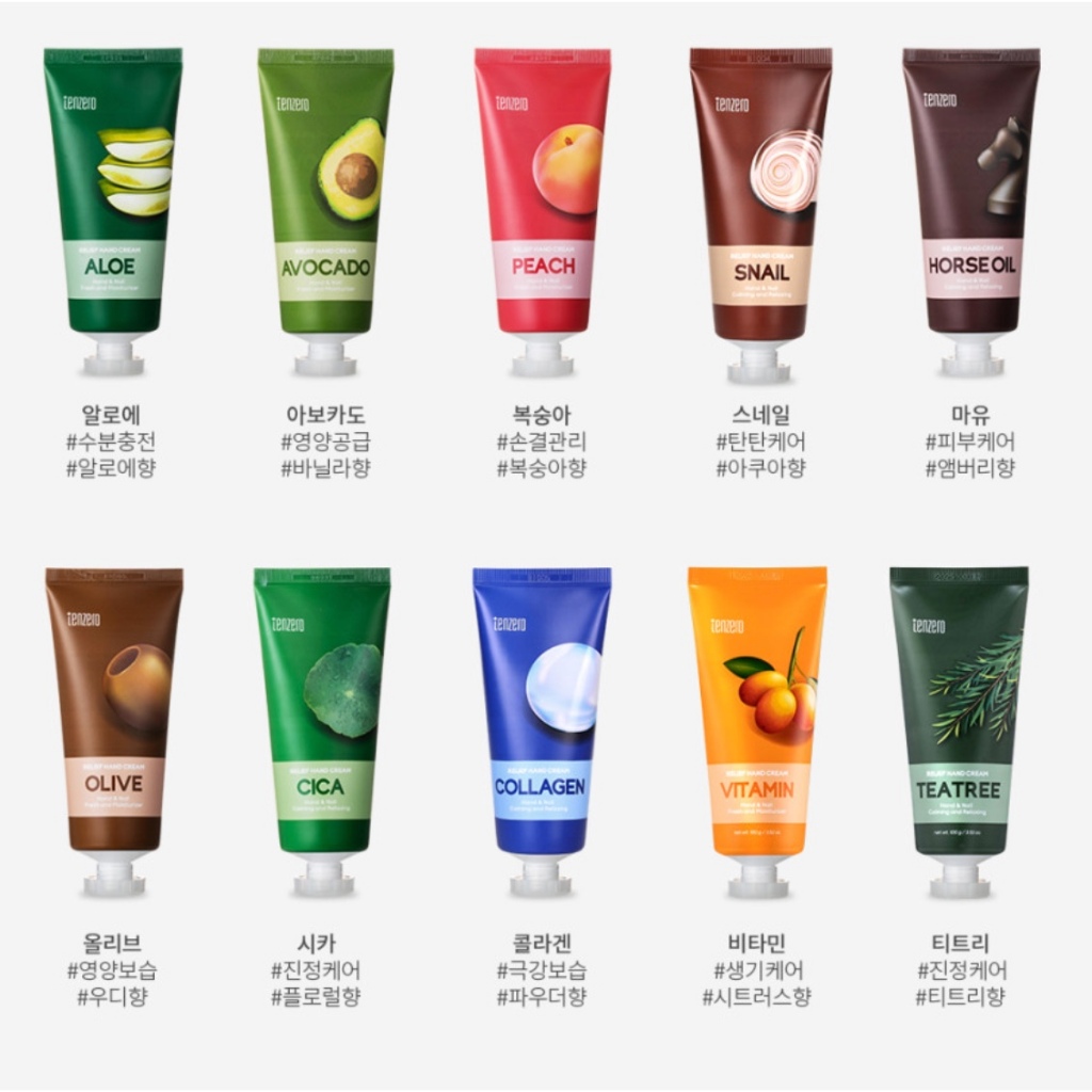 Tenzero Relief Hand Cream 100g 5 Type Shopee Singapore
