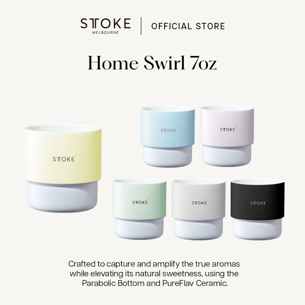 STTOKE Home Swirl Ceramic Insulated Cup | Home Collection | 207ml (7oz ...