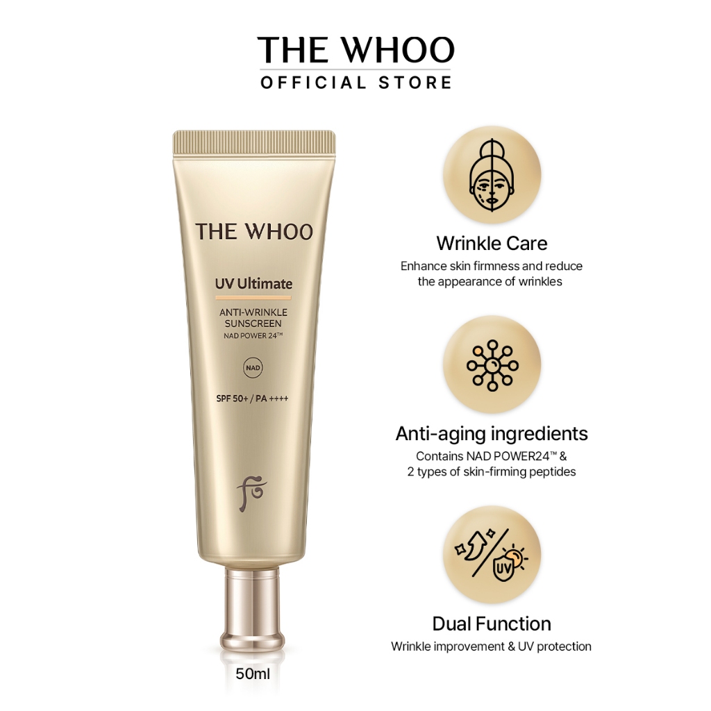 The Whoo: UV Ultimate Anti-Wrinkle Sunscreen 50ml | Shopee Singapore