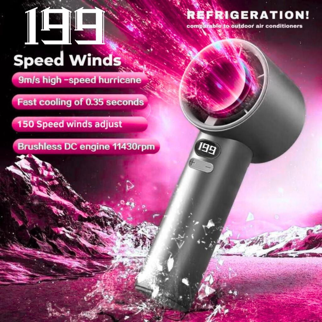 199 Speed Handheld Fan Portable Bladeless Mini Fan rechargeable 120 ...