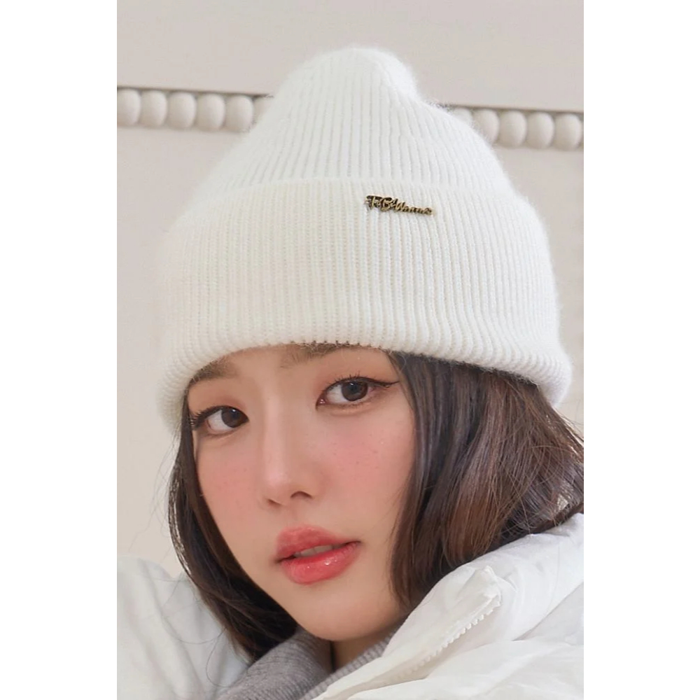 Bunny Wool Beanie - Crafted from wool–rabbit hair dense knit. | Shopee ...