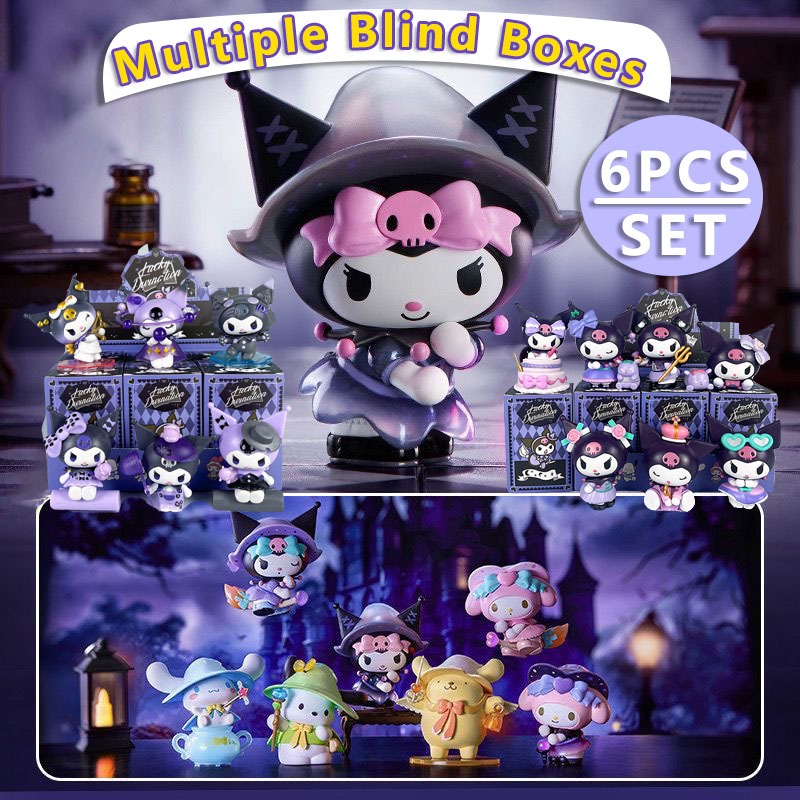 6PCS Sanrio Blind Box Doll Desktop Ornaments Medile Kuromi Melody Magic ...
