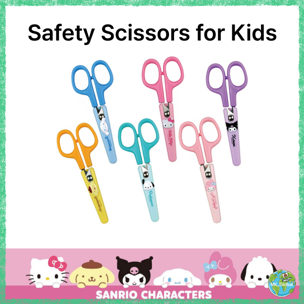 [Sanrio] Safety Cap Scissors for kids paper cutter | Kuromi My Melody ...
