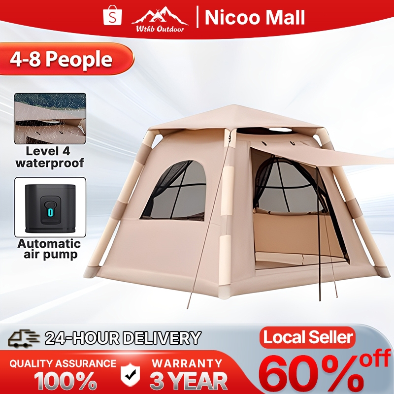 [NICOO] Automatic Inflatable Tent Camping Outdoor 6-8 Persons Canopy ...