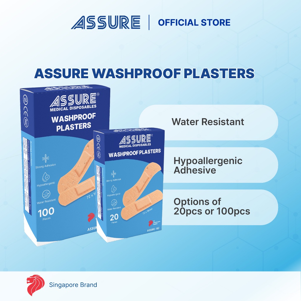 ASSURE Water Resistant First Aid Plasters, 72mm x 19mm | Shopee Singapore