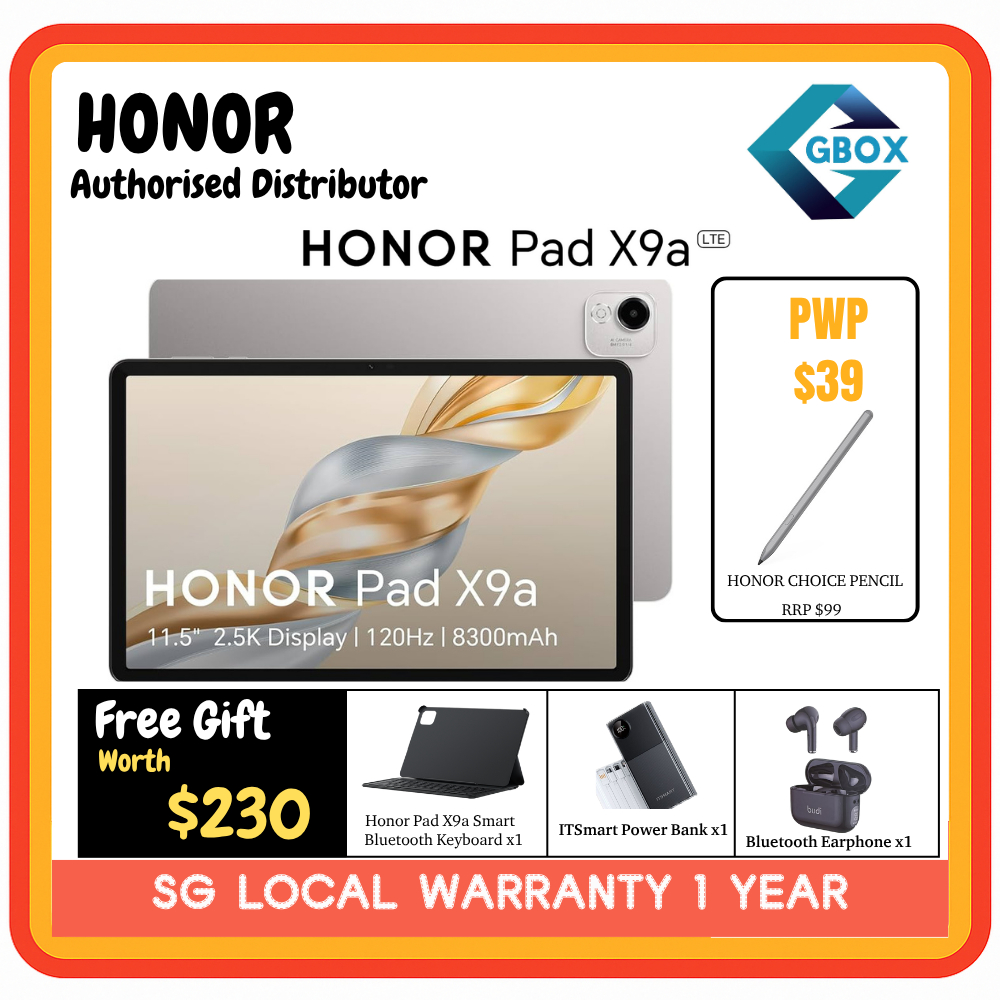 HONOR Pad X9A 4G (8+8 256GB)｜Large Display｜Long Battery｜Tablet with ...