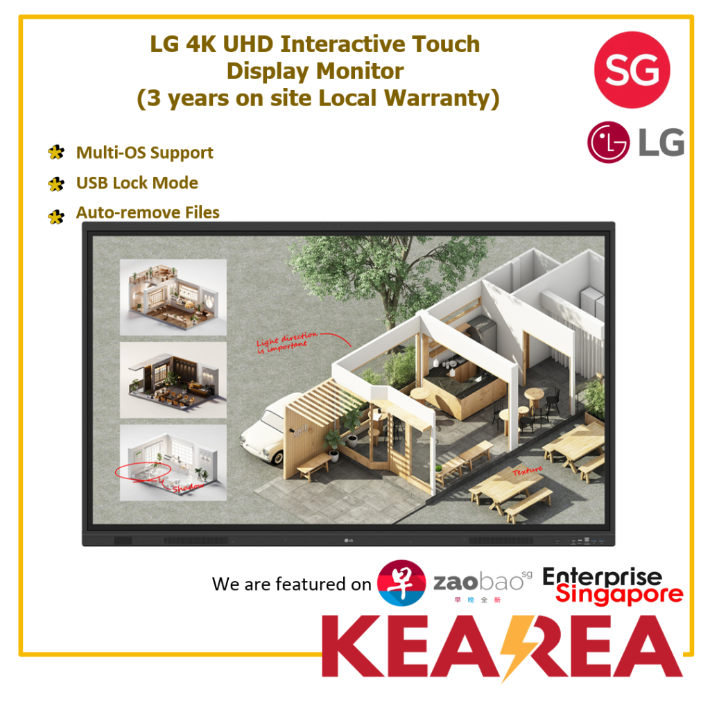 LG 55" / 65" / 75" / 86” 4K UHD Interactive Touchscreen Display Monitor ...