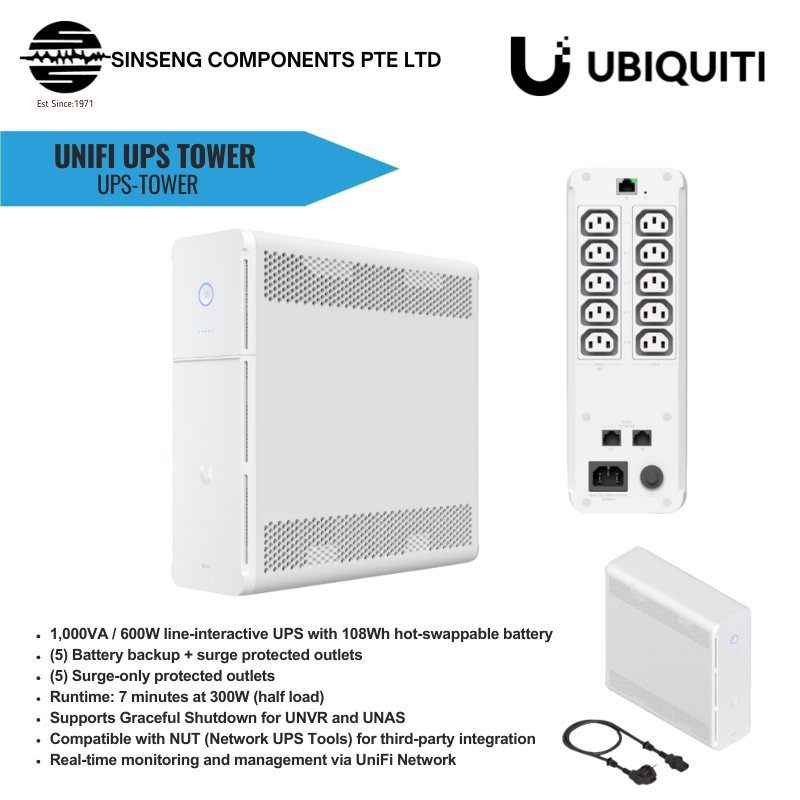 Ubiquiti UniFi UPS TOWER 1,000VA / 600W UPS-Tower Backup | Shopee Singapore