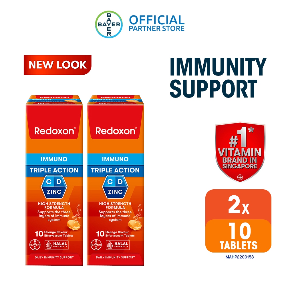 [Bundle of 2] Redoxon Triple Action Orange Effervescent 10 Tablets Exp ...