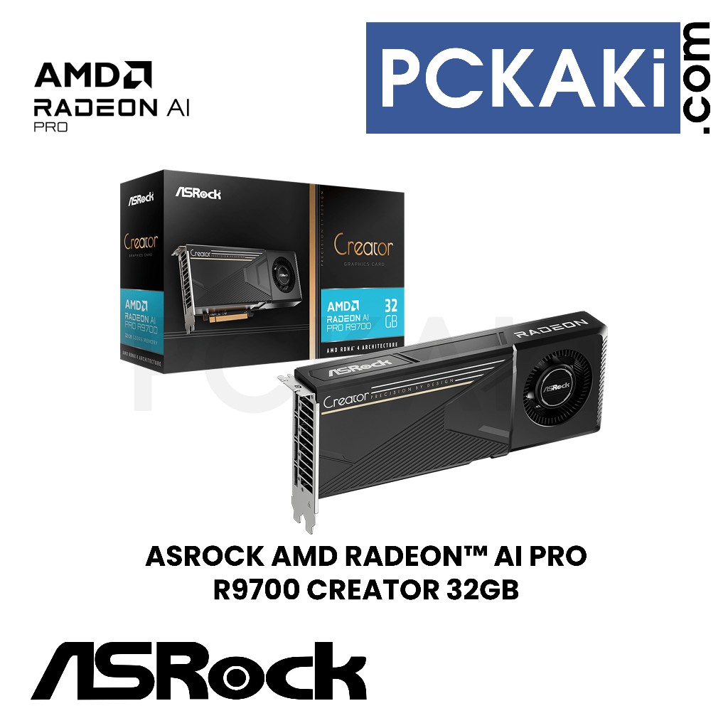 ASROCK AMD RADEON AI PRO R9700 CREATOR CT 32G SERVER GRAPHICS CARD ...