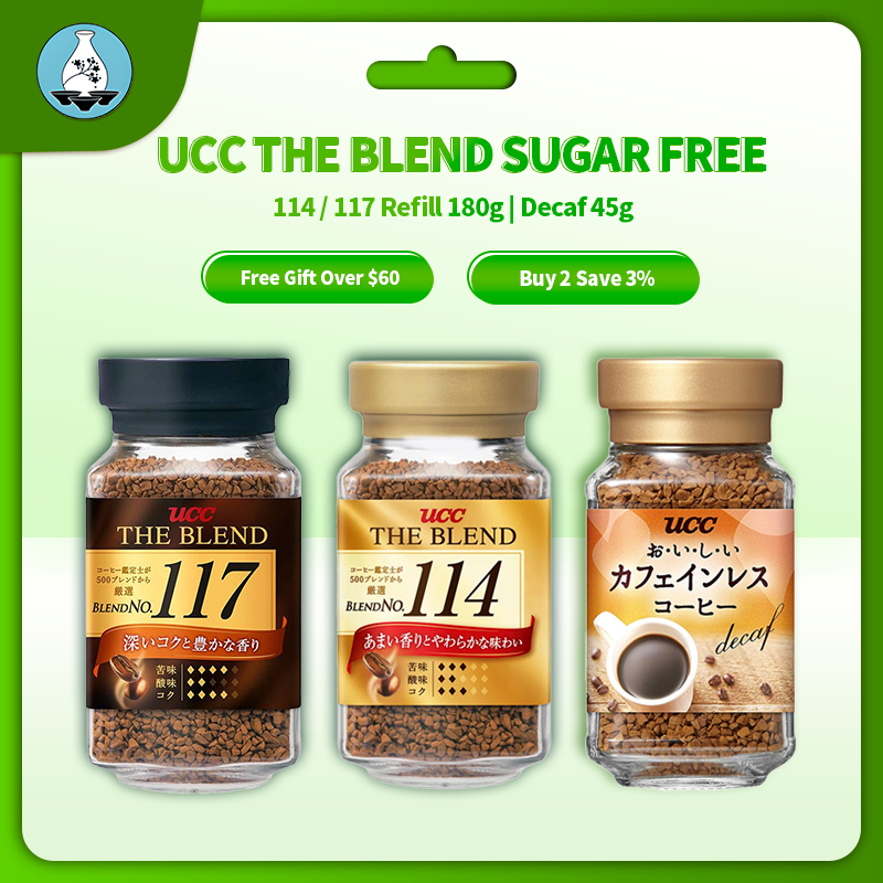 (12 Bottles) UCC The Blend 114 117 Freeze Dried Instant Coffee 90g ...