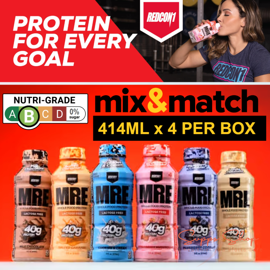 REDCON1 [MIX N MATCH] MRE 40grams Protein RTD Ready to Drink Shake, ANY ...