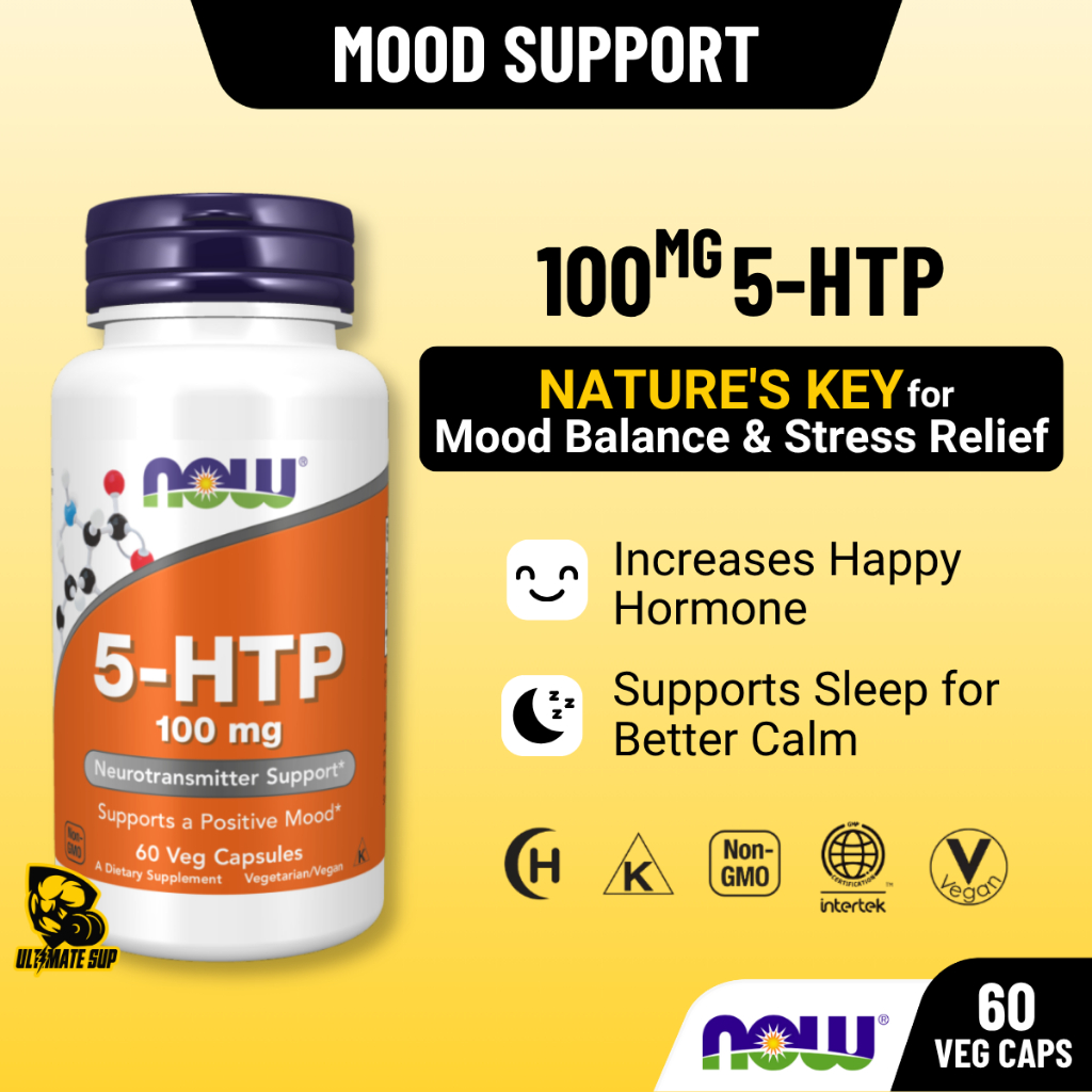 NOW Foods, 5-HTP 100mg – Mood Support & Serotonin Booster, Maintain ...