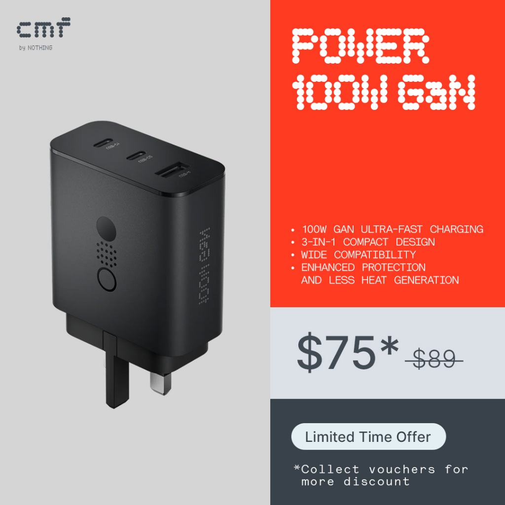 CMF Power 100W GaN Charger | 3-in-1 compact design | 100W GaN ultra ...