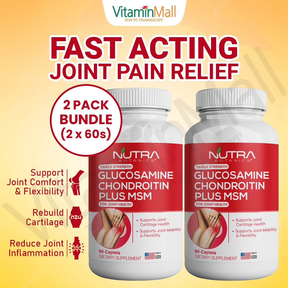 [TWIN PACK] Nutra Botanics Triple Strength Glucosamine Joint Supplement ...