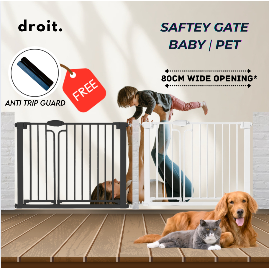 Baby Safety Gate | No-Drill Auto-Close Child Gate | Stair Door Pet ...