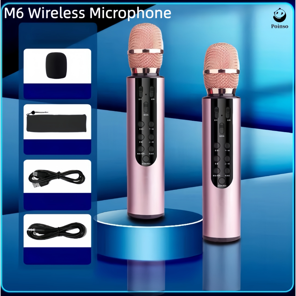 Rechargeable Wireless Microphone Dual Speaker Karaoke Mic With Dynamic ...