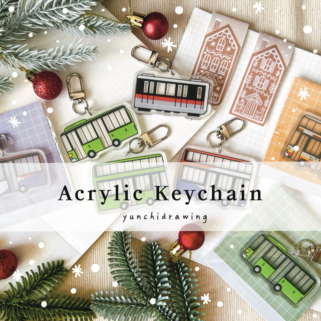Double decker /Single decker / Fire truck / Bus keychain /Train ...