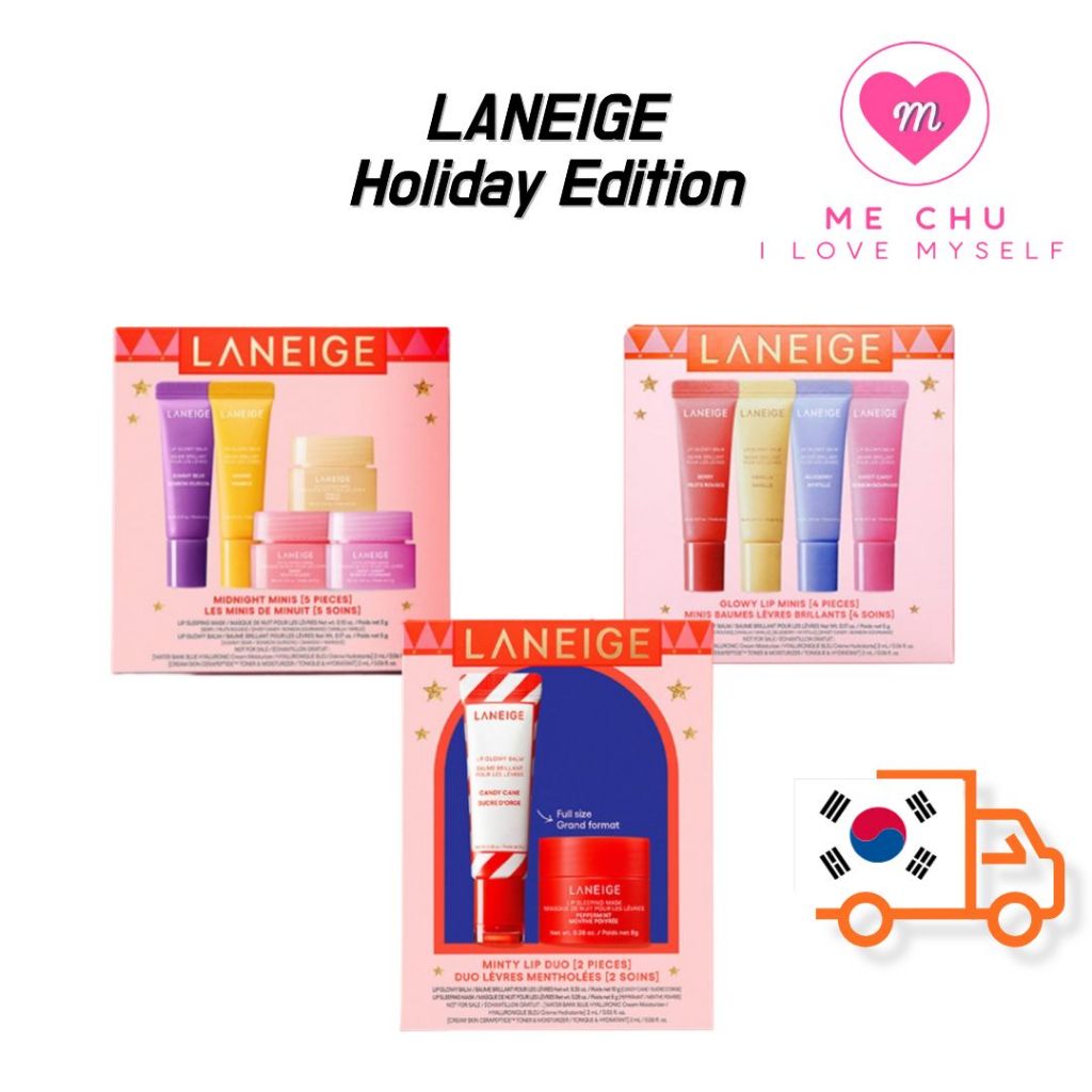 LANEIGE Holiday Edition, Midnight Mini Lip Sleeping Mask Set, Glowy Lip ...