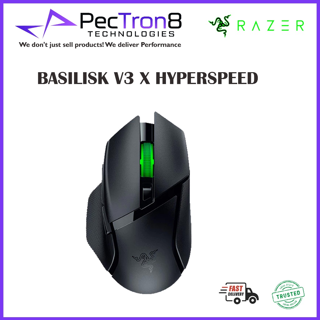 RAZER BASILISK V3 X HYPERSPEED W/LESS ERGO MOUSE RZ01-04870100-R3A1 ...