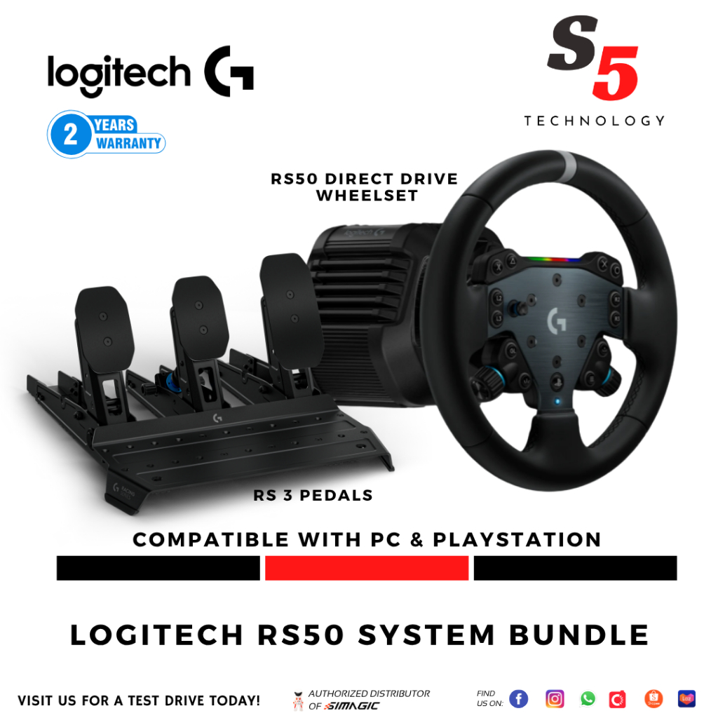 Logitech RS50 Direct Drive Wheelset bundle/ RS 3 Pedals / RS50 Direct ...