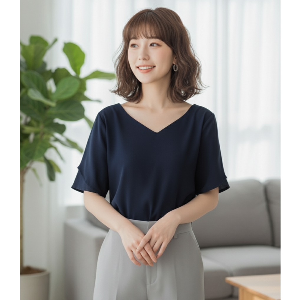 Weekend X Ob Design Basic Women Clothes Loose V-Neck Chiffon Blouse ...