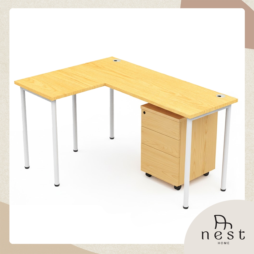 🇸🇬NestHome🇸🇬 RAHEL L-Shaped Corner Desk (Pre-Assembled) - Office ...