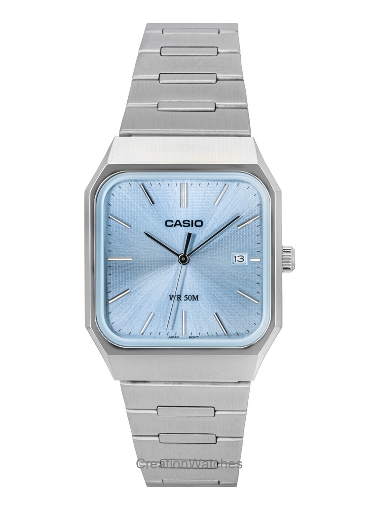 Casio Standard Analog Stainless Steel Ice Blue Dial Quartz MTP-B185D ...