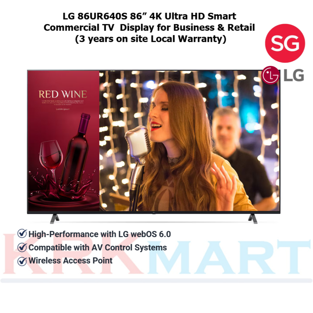 LG 86UR640S 86” 4K UHD Commercial TV Digital Signage | webOS Smart ...