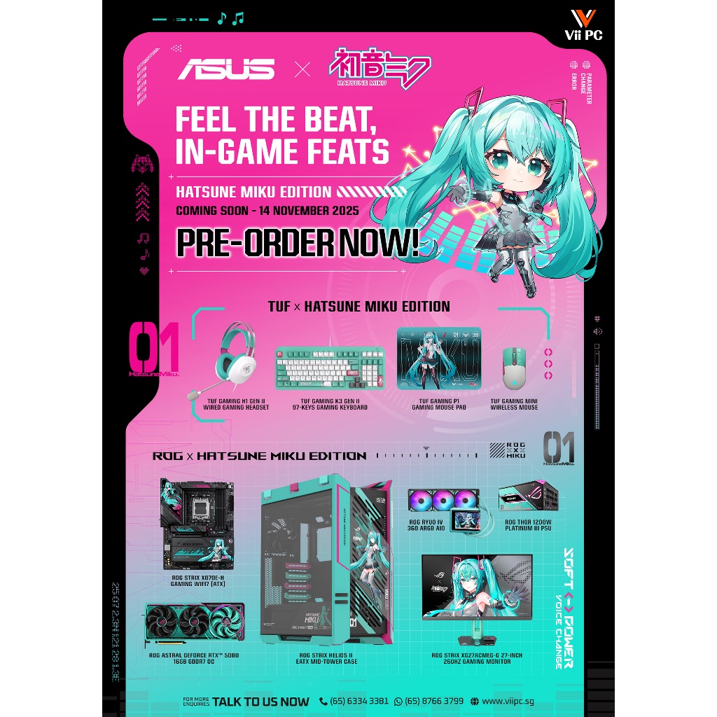 ASUS x Hatsune Miku collection 9800X3D OR 9950X3D / X870/32GB/1TB SSD ...