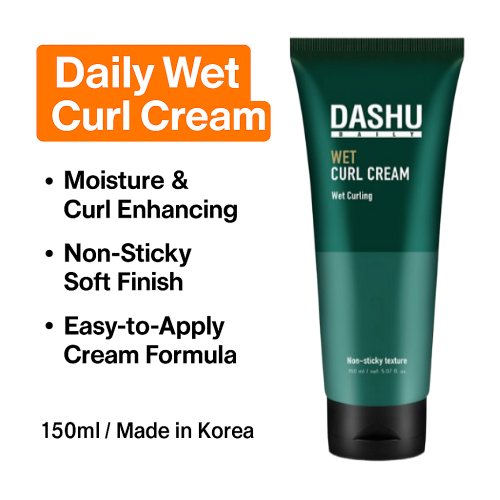 DASHU Daily Wet Hair Curl Cream 150ml – Men’s Wet Look Styling Cream ...