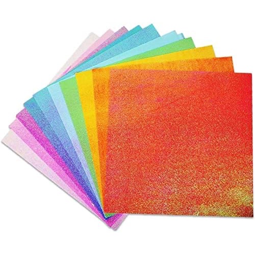Glitter Origami Paper 20cm Square 10 Colors 50 Sheets Pearl Origami ...