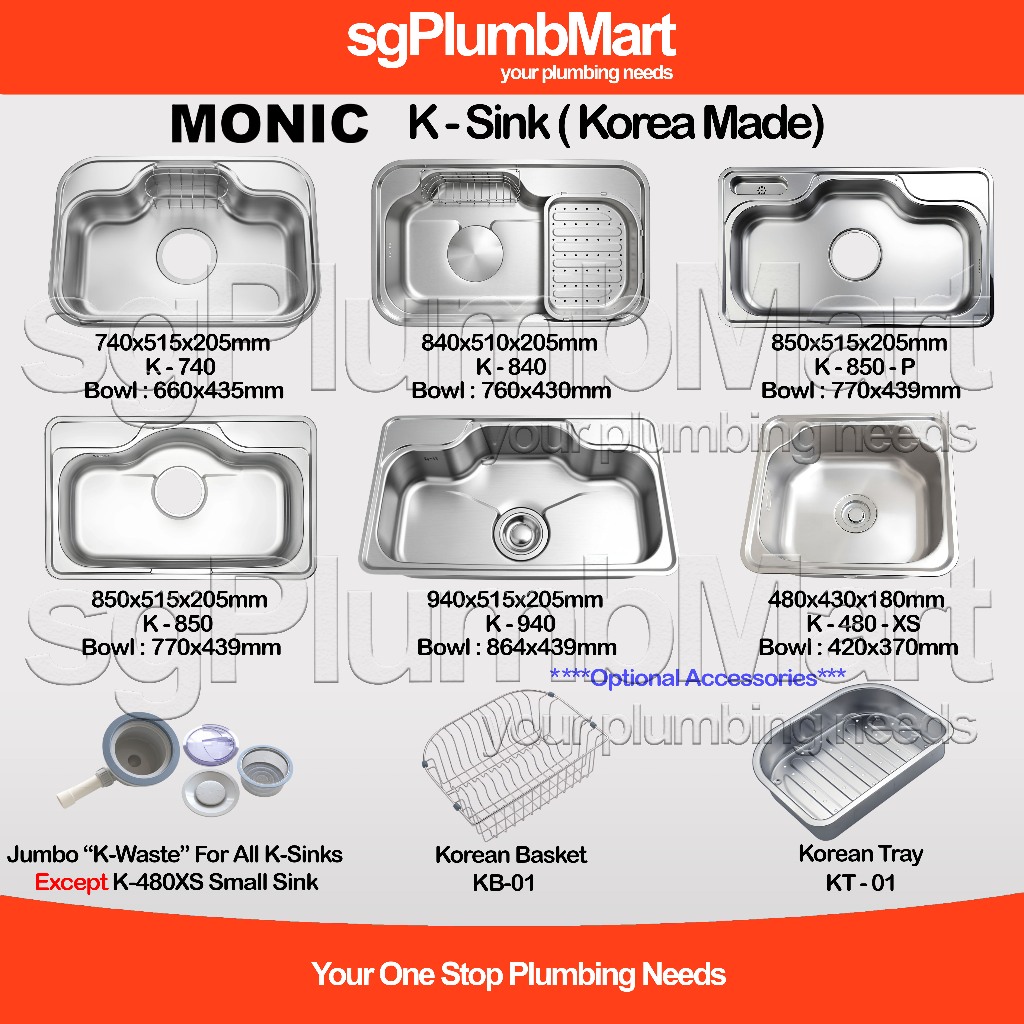Monic x sgPlumbMart Inset Mount Stainless Steel Kitchen Sink | Shopee ...