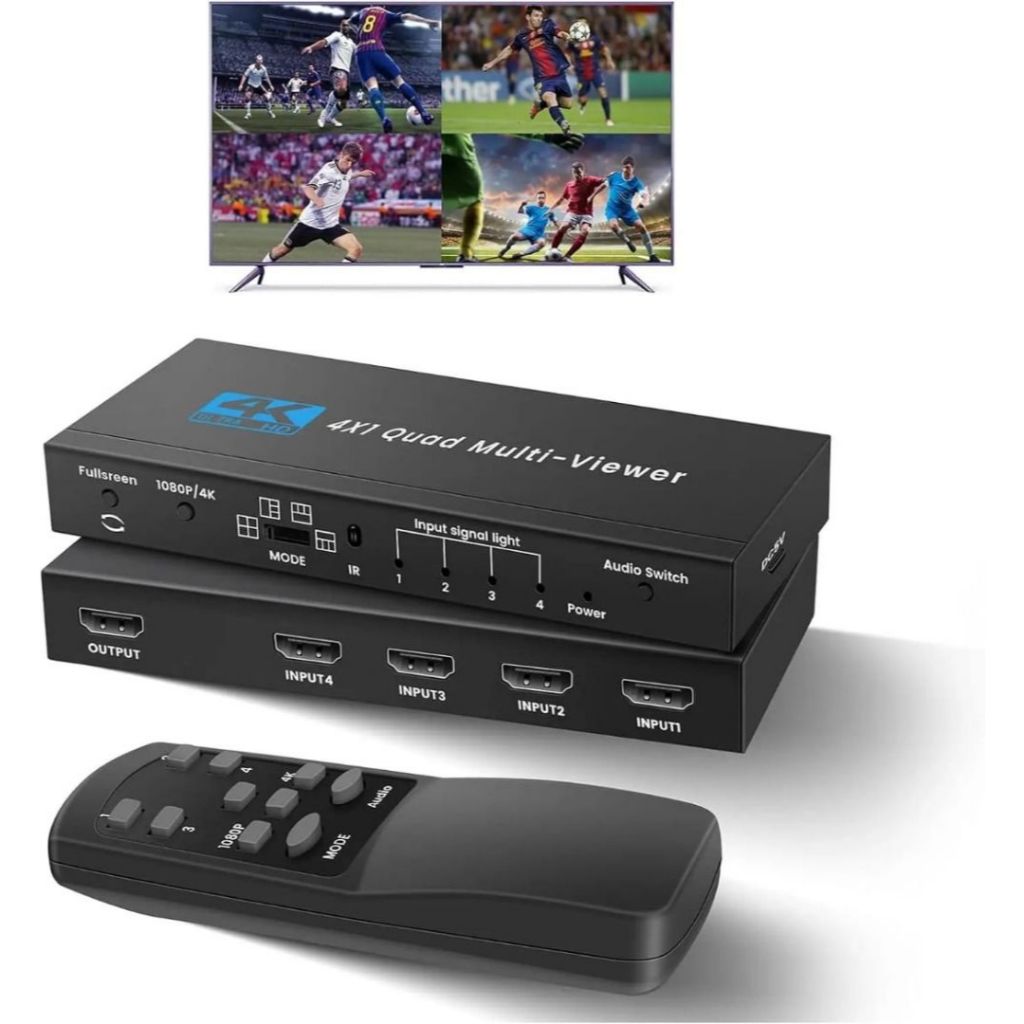 4K HDMI Multiviewer 4x1 Quad Screen Real Time Multi Viewer 4 in 1 ...
