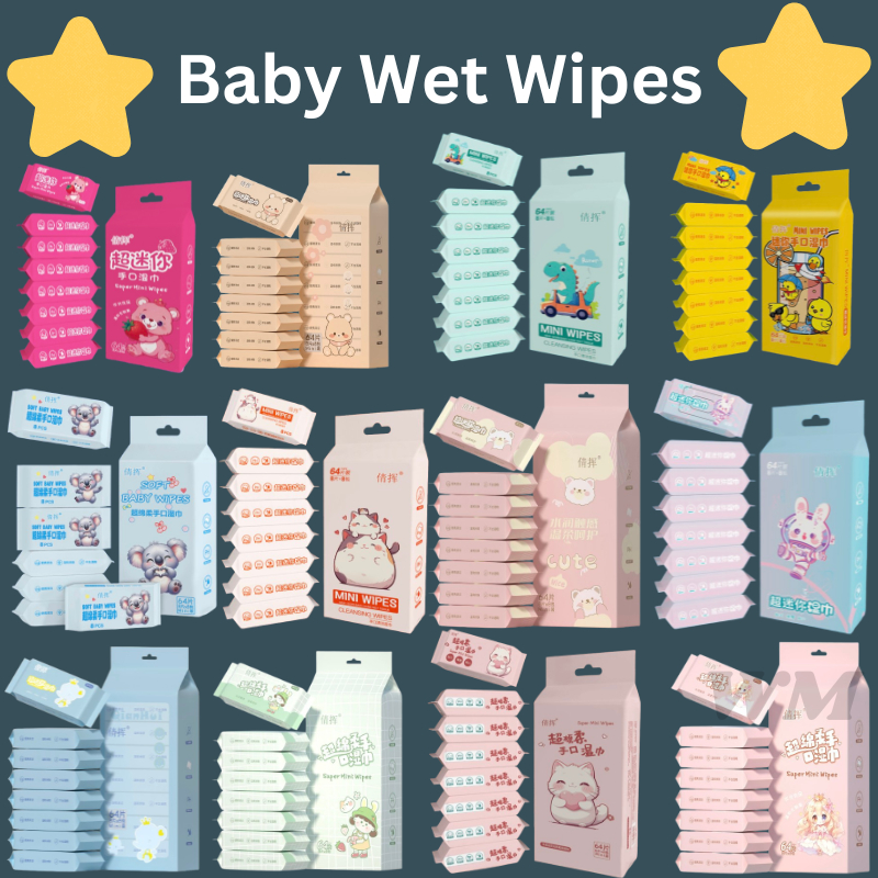 🇸🇬 Mini Cute 8 in 1 Design Baby Wet Wipes Soft Wet Tissue Wipes For ...