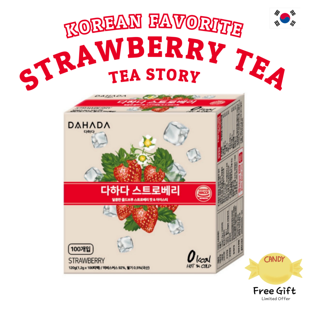 [Dahada] Strawberry Flavored Herbal Tea (10/20/50 Bags/ No Box) | Sweet ...