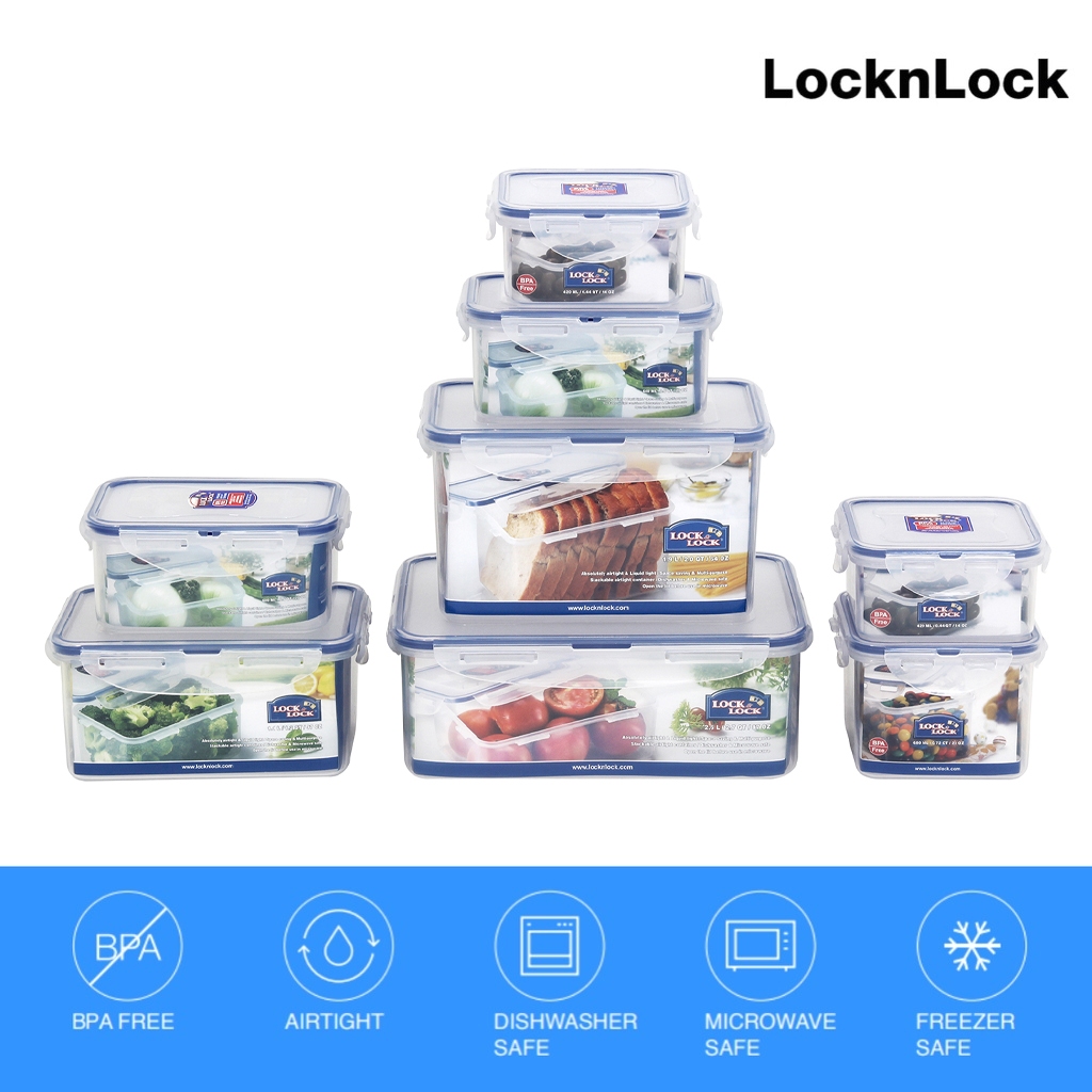 LocknLock Official Classic Airtight Food Container 8pcs Set / Practical ...